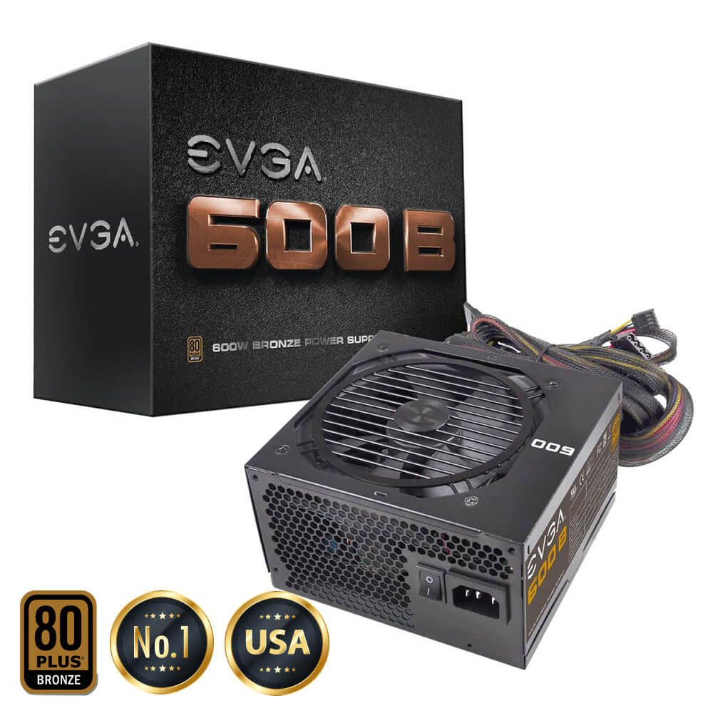 EVGA 600 B1 - 80+ BRONZE 600W - Hard Line - Hoàng Phương